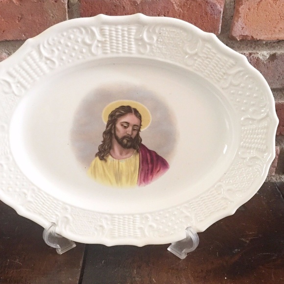 Kitchen | Antique Vtg Jesus Religious Serving Tray Platter | Poshmark